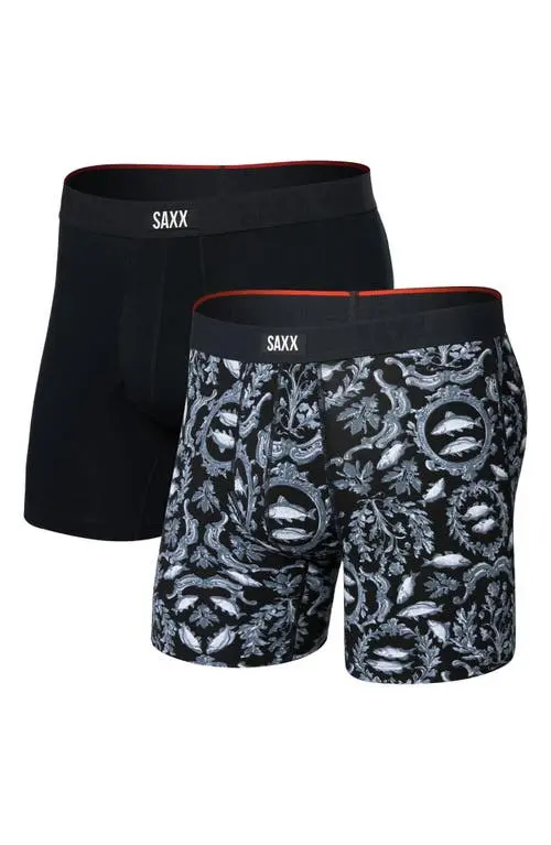 SAXX Vibe Xtra Assorted 2-pack Boxer Briefs - Backsplash/black