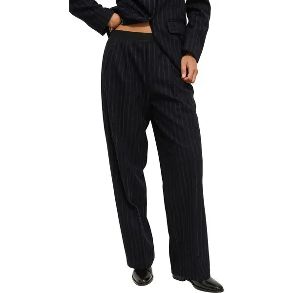 ALEX MILL Pinstripe Pleated Wool Trousers
