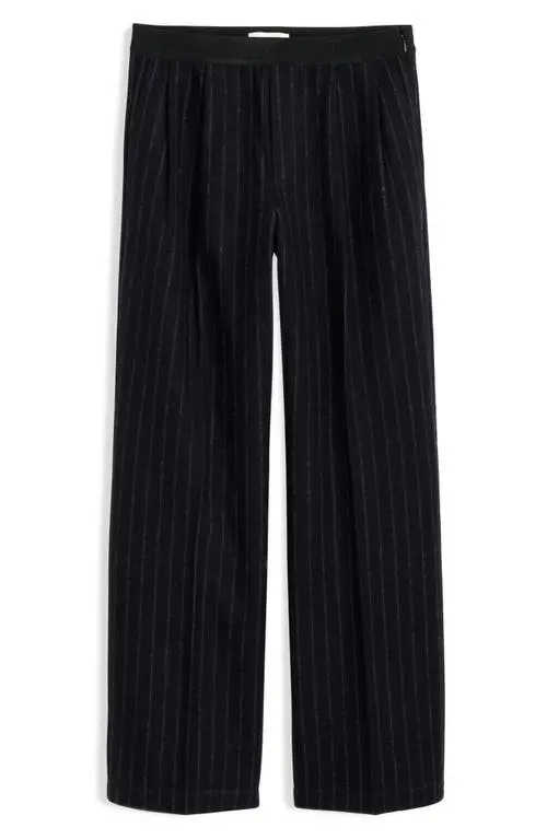 ALEX MILL Pinstripe Pleated Wool Trousers
