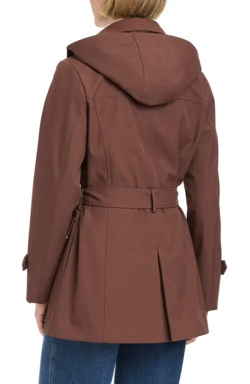 Vince Camuto Double-breasted Hooded Trench Coat - French Roast
