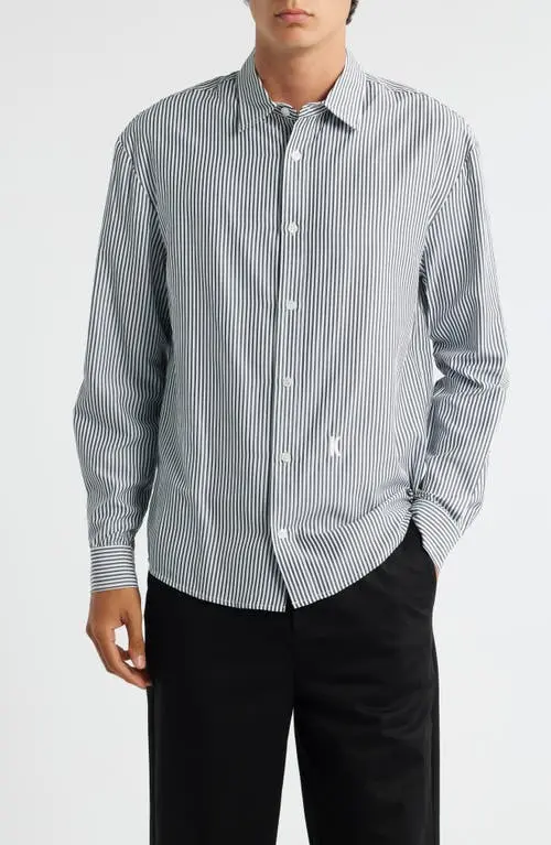 KROST Embroidered Stripe Button-up Shirt