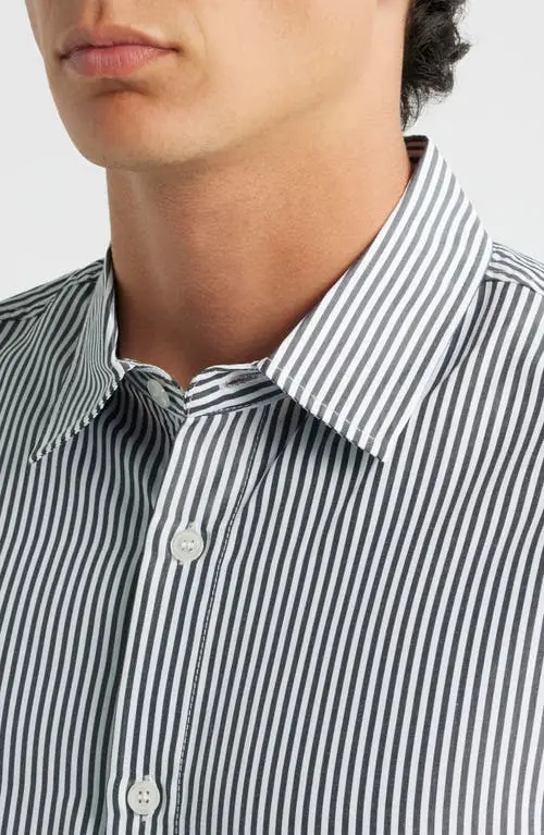 KROST Embroidered Stripe Button-up Shirt