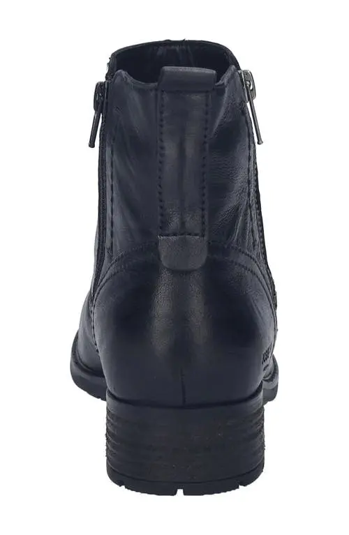 Josef Seibel Tumbled Leather Booties - Black