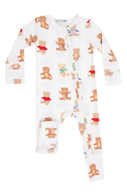 ANGEL DEAR Teddy Bear Convertible Zip Romper - Ivory