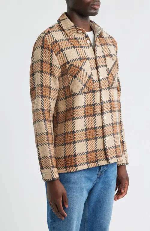 WAX LONDON Whiting Check Cotton Blend Button-up Shirt Jacket
