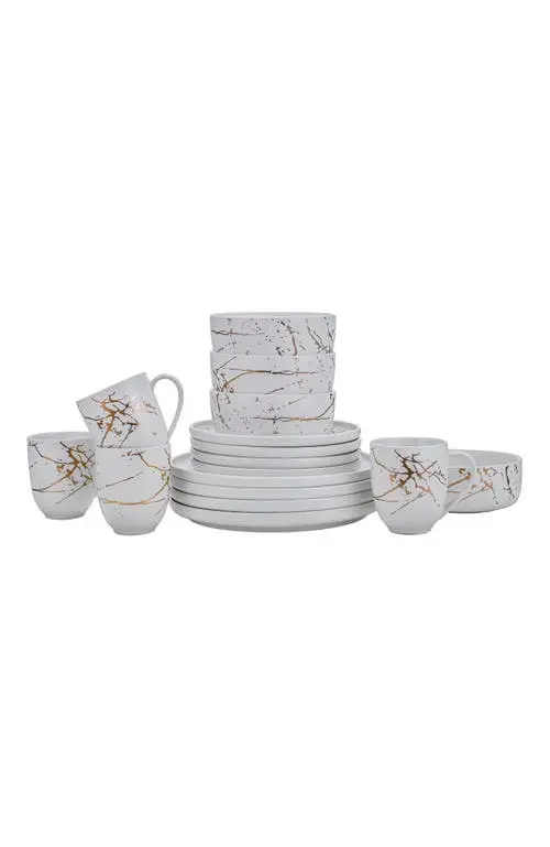 STONE + LAIN Zora Porcelain 16-piece Dinnerware Set - White
