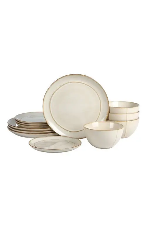 STONE + LAIN Infinity Stoneware 12-piece Dinnerware Set - Beige