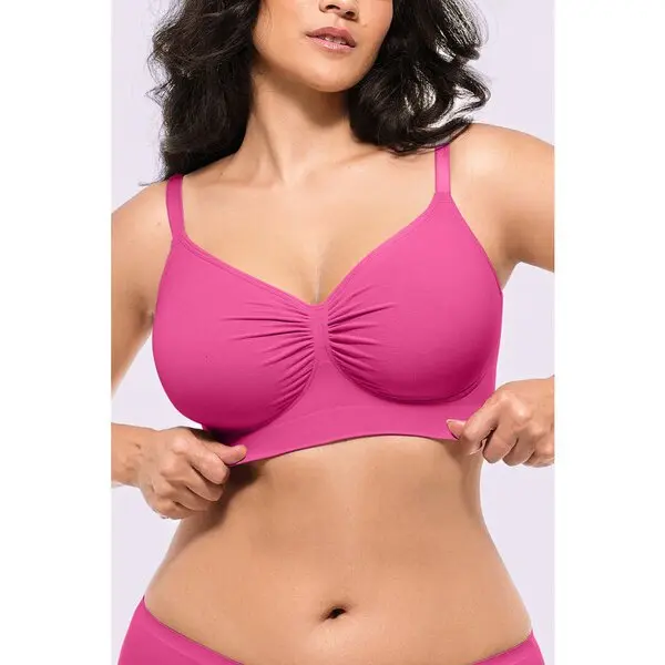 SHAPELLX Skin Flow Smooth Unlined Wireless Bra - Magenta