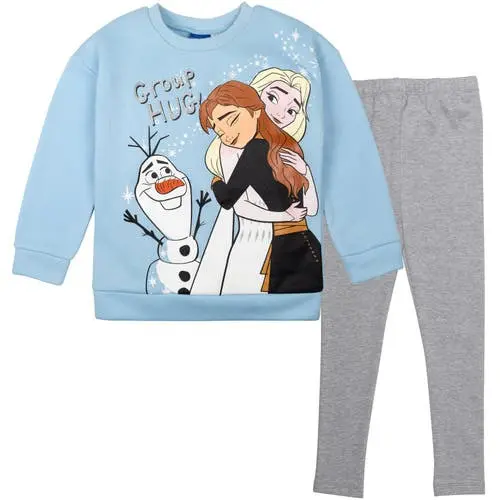 Disney Frozen Queen Elsa Sweatshirt & Leggings Set - Light Blue/grey