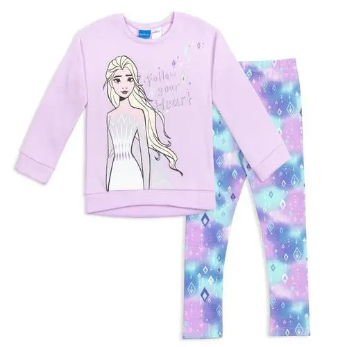 Disney Frozen Queen Elsa Sweatshirt & Leggings Set - Purple