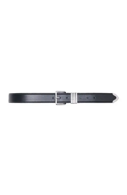 Maje Smooth Leather Waist Belt - Black