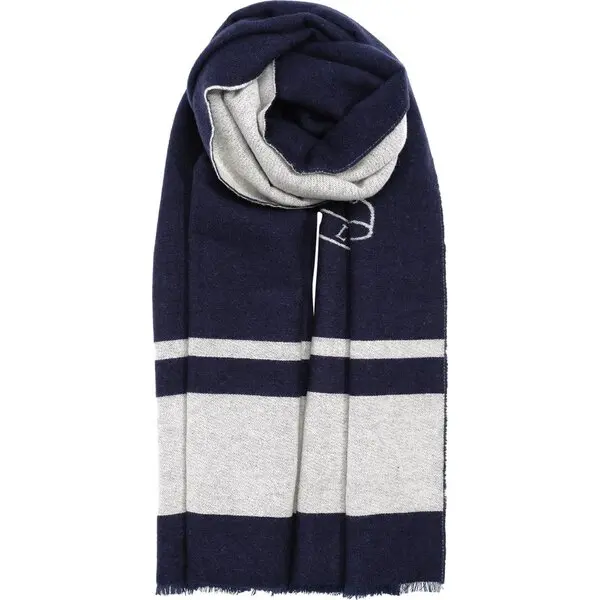 Ralph Lauren Crest Jacquard Wrap - Navy/cream