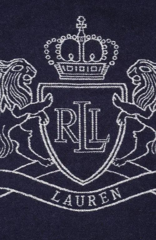 Ralph Lauren Crest Jacquard Wrap - Navy/cream