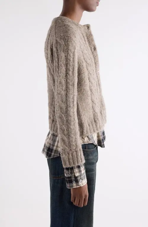Acne Studios Kunch Layered Cardigan - Beige Melange