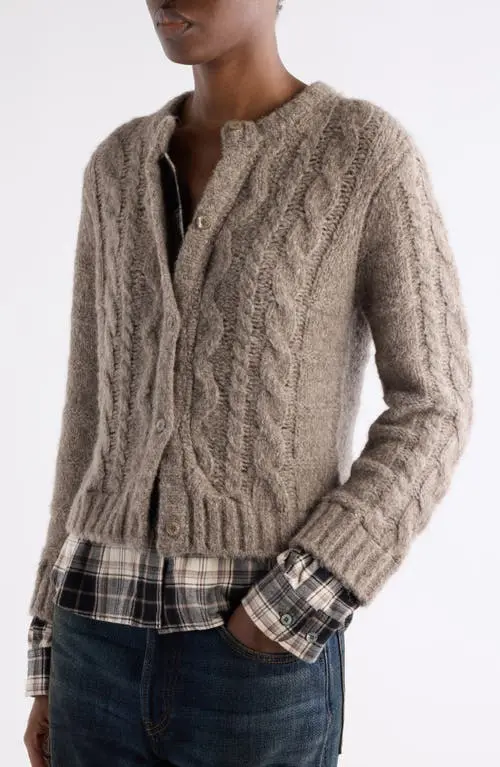 Acne Studios Kunch Layered Cardigan - Beige Melange