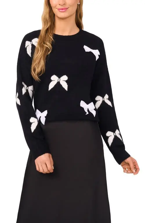 CECE DUPRAZ Bow Crewneck Sweater - Rich Black