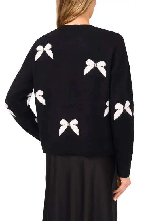 CECE DUPRAZ Bow Crewneck Sweater - Rich Black