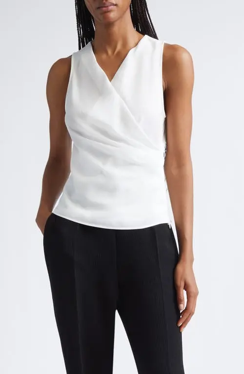 Emporio Armani Ruched Sleeveless Wrap Top