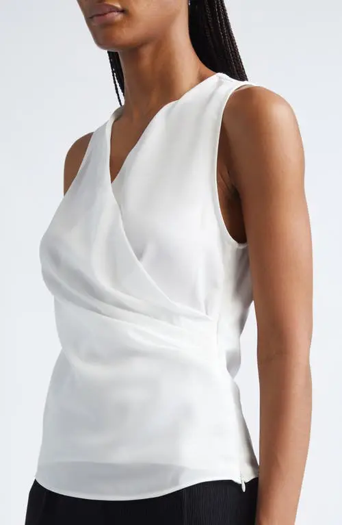 Emporio Armani Ruched Sleeveless Wrap Top