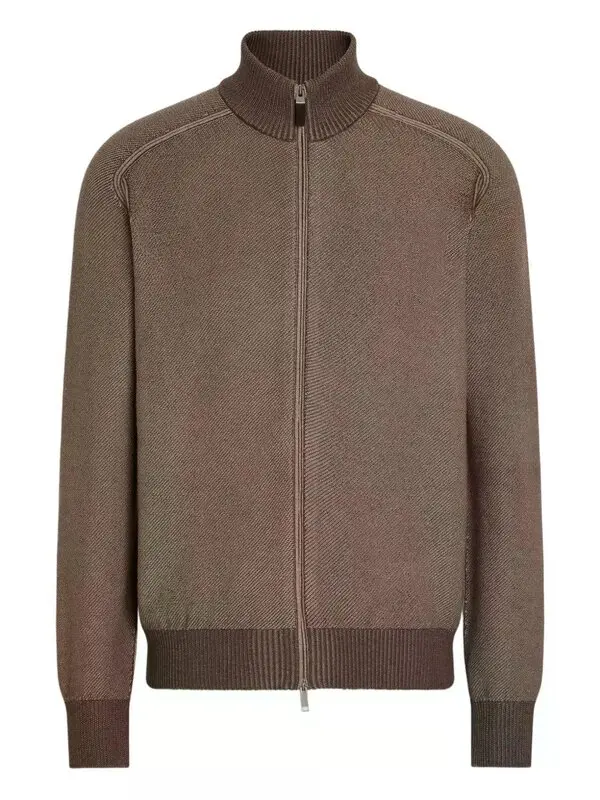 Zegna Zip-up Cardigan - Brown