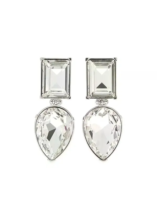 Alexander McQueen Crystal-embellished Drop Earrings - Silver