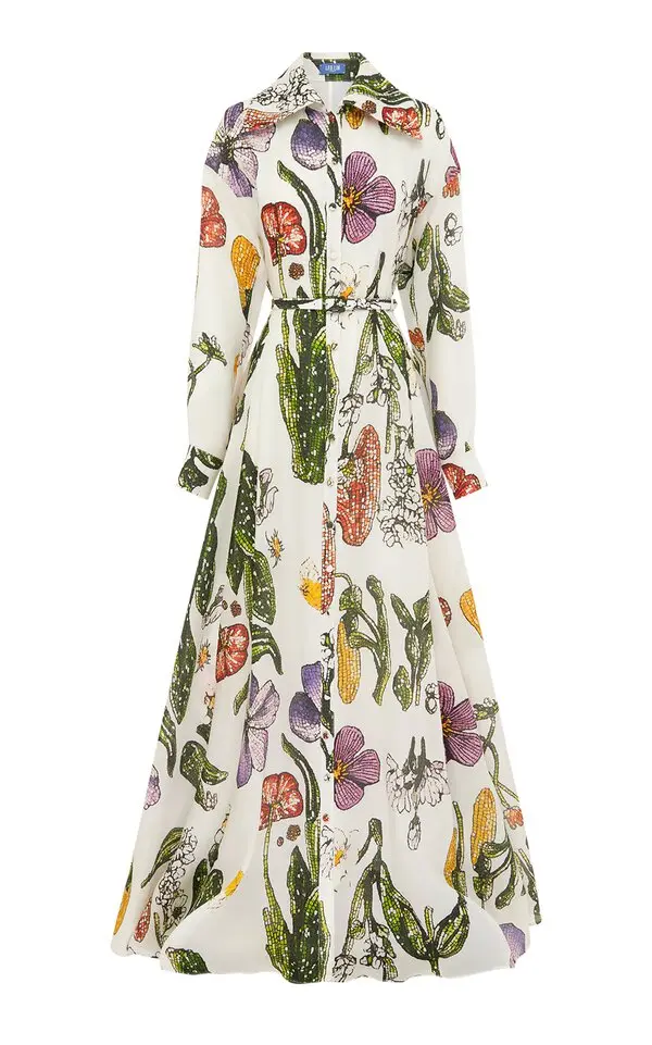 LEO LIN Josephine Wildflowers Silk Gown
