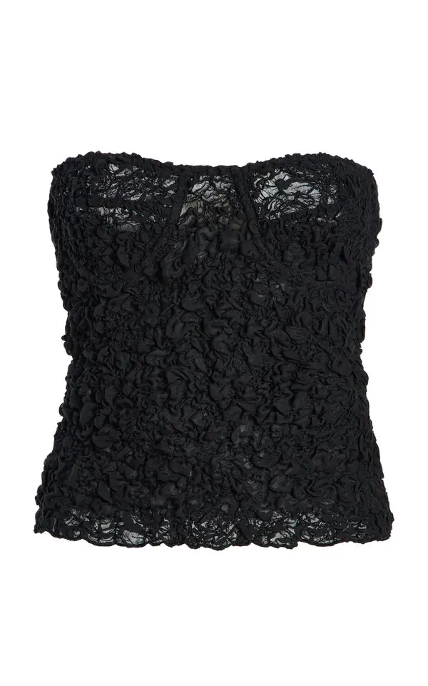 TG BOTANICAL Azalea Shirred Top - Black