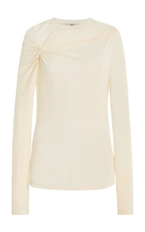 AGOLDE Lissa Ruched T-shirt - Neutral