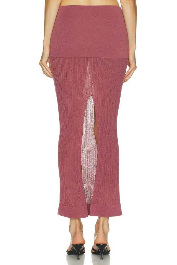 SKIMS Sheer Knit Fold Over Maxi Skirt