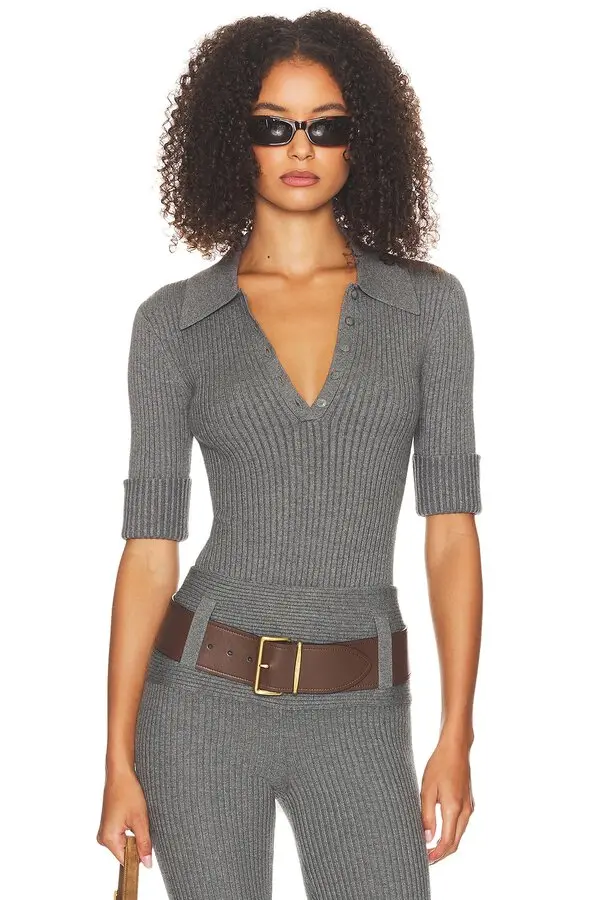 HELSA Devora Polo Bodysuit - Grey
