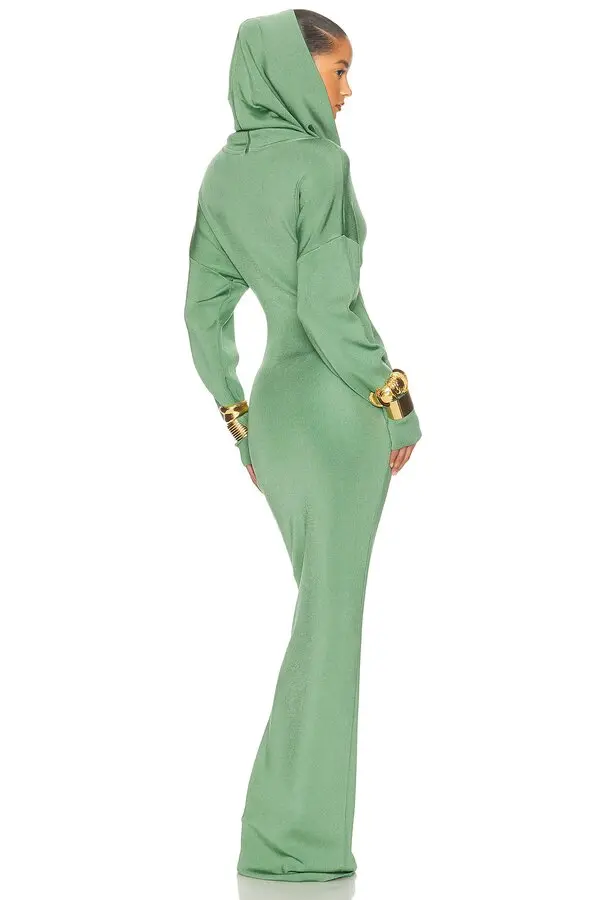 Helsa Emmalynn Cowl Shine Gown in Sage - Size XS