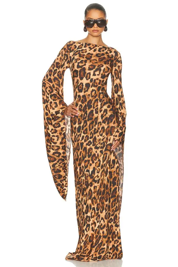 HELSA The Rosalind Dress - Leopard