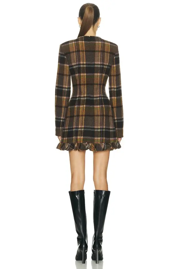 Acne Studios Delfin Plaid Mini Dress