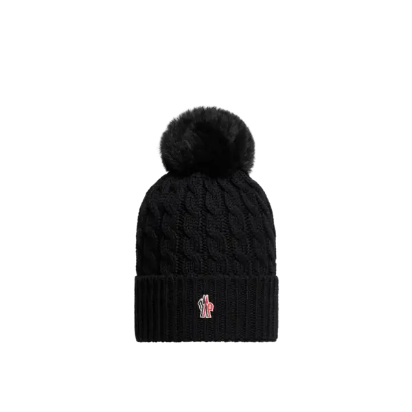 Moncler Wool Beanie With Pom Pom - Black