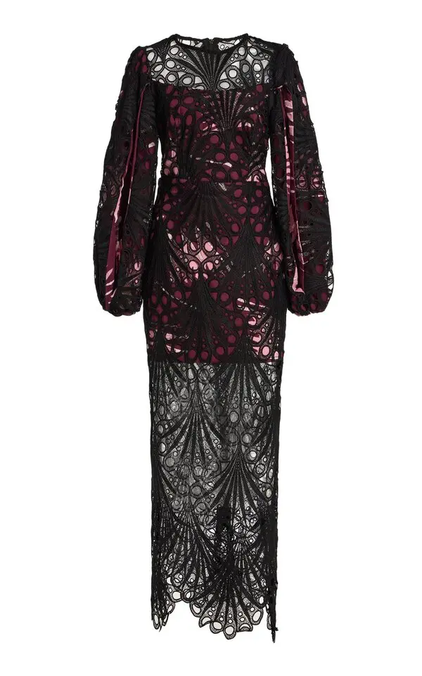 BUSAYO Monife Openwork Cotton Maxi Dress