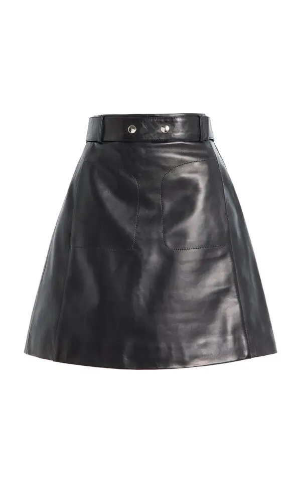 ARMA Bessie Leather Mini Skirt - Black