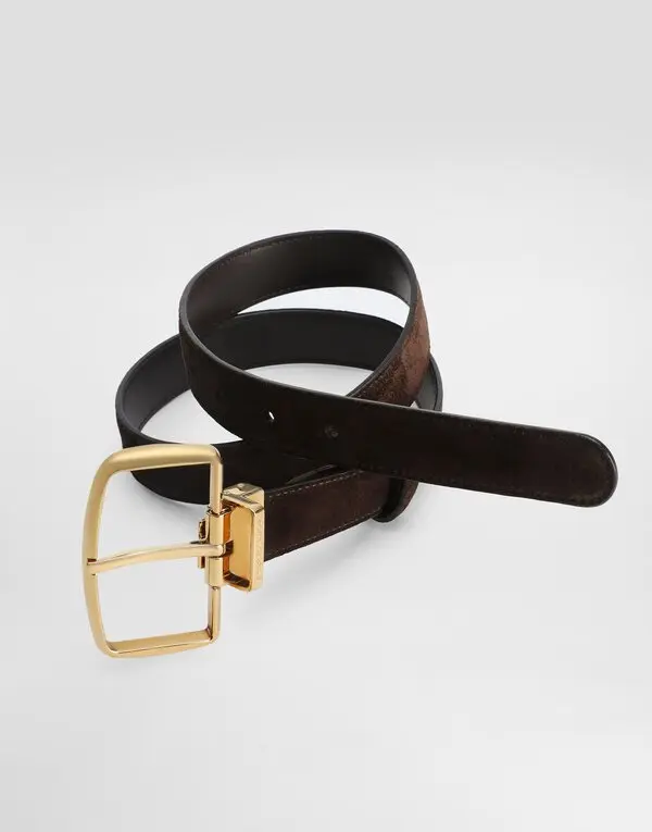 Dolce & Gabbana Split Calfskin Belt With Logo