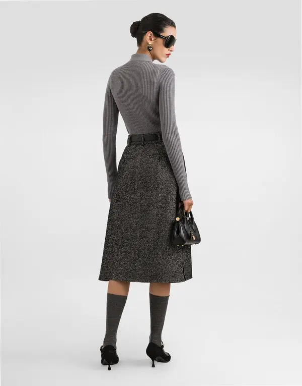 Dolce & Gabbana Ribbed Wool Pullover - Grey