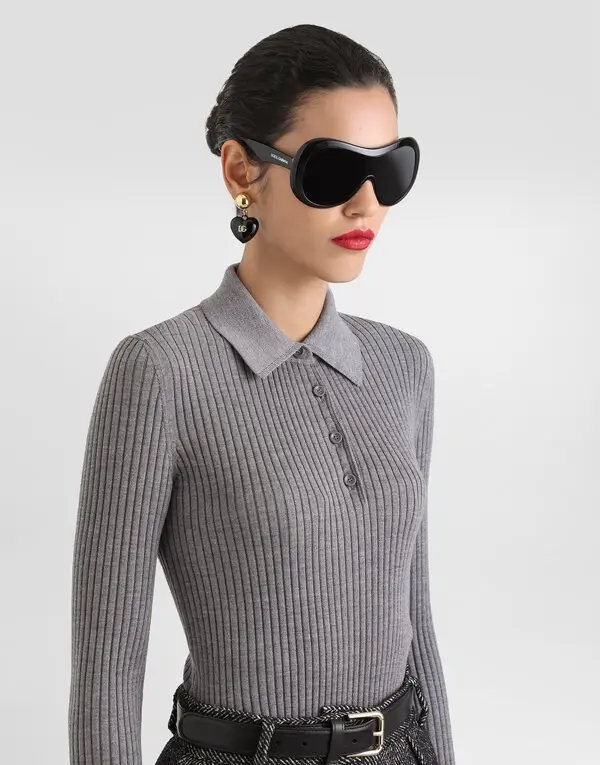 Dolce & Gabbana Ribbed Wool Pullover - Grey