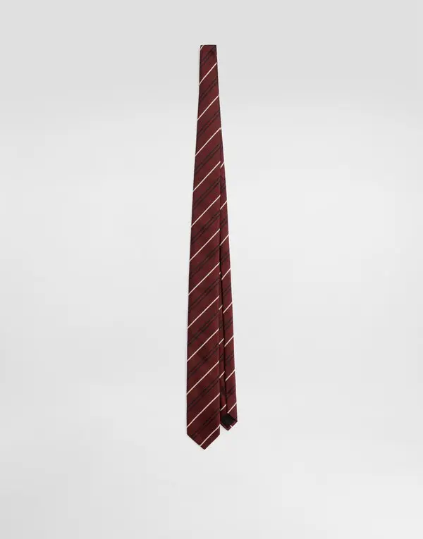 Dolce & Gabbana Striped Jacquard Neck Tie - Multicolor