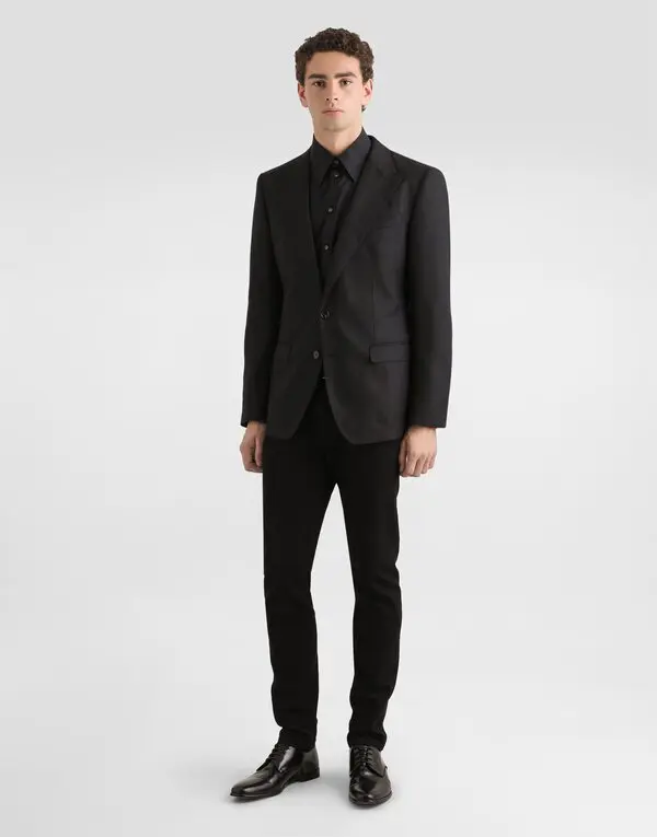 Dolce & Gabbana Single-breasted Taormina Wool Jacket - Black