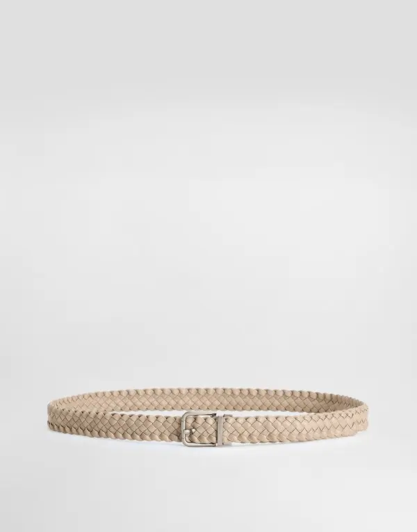 Dolce & Gabbana Woven Goatskin Belt - Brown