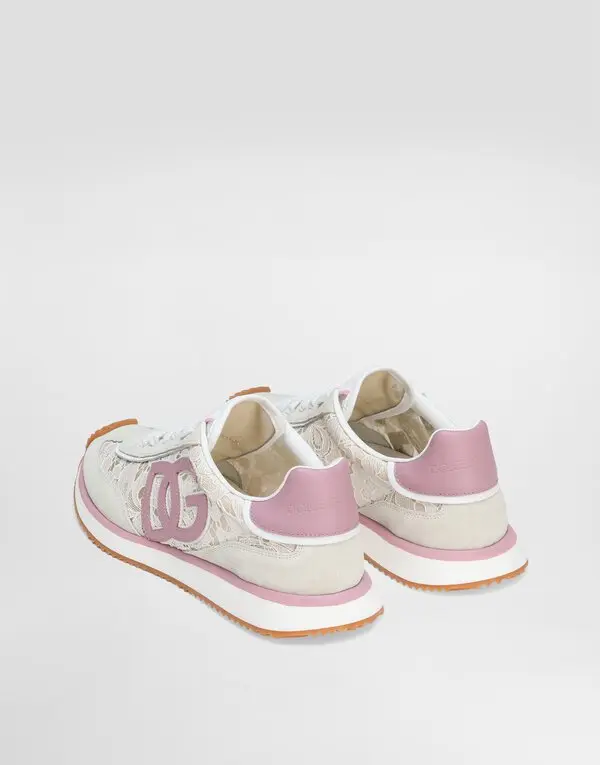 Dolce & Gabbana Dg Cushion Lace And Fabric Sneakers - Multicolor
