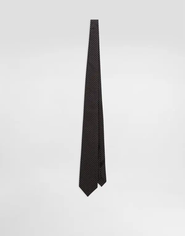 Dolce & Gabbana Micro-design Jacquard Neck Tie - Grey