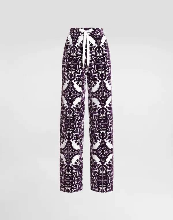 Dolce & Gabbana Majolica-print Chenille Trousers