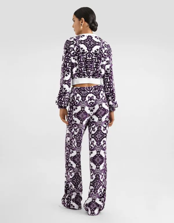 Dolce & Gabbana Majolica-print Chenille Trousers