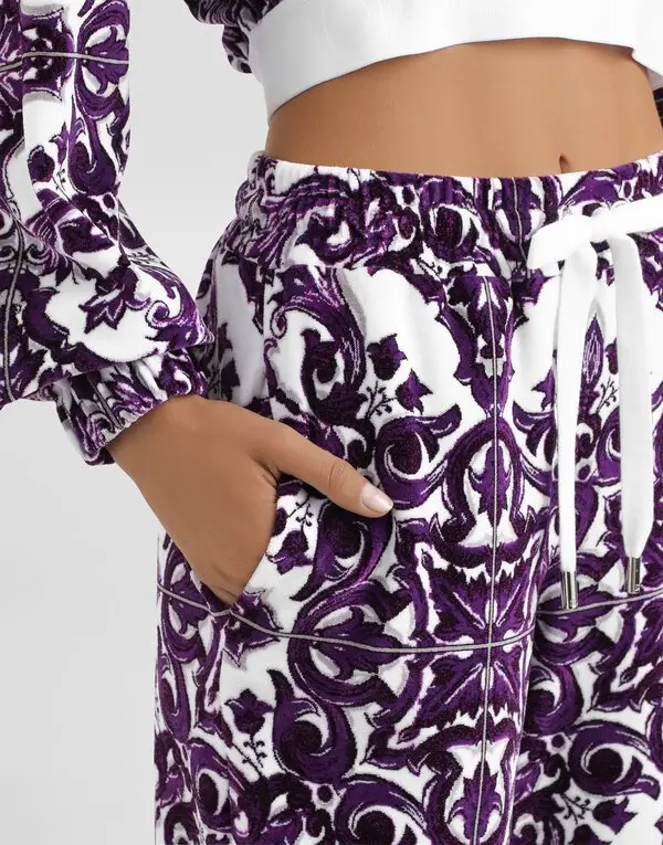 Dolce & Gabbana Majolica-print Chenille Trousers