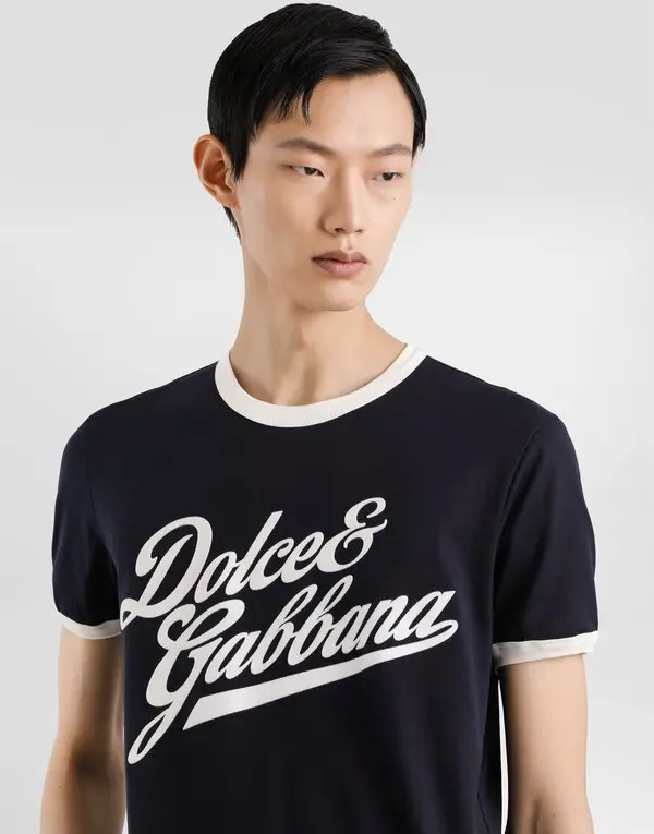 Dolce & Gabbana Cotton T-shirt With Flock Print