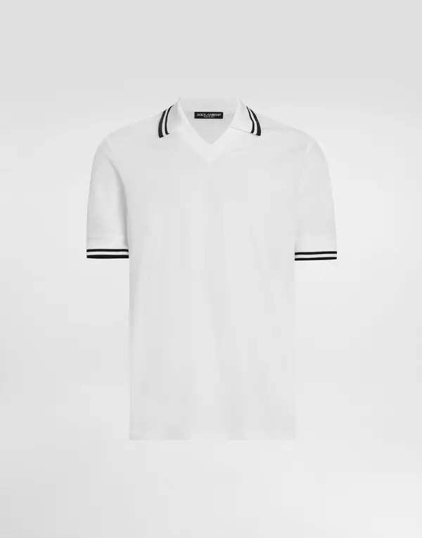 Dolce & Gabbana Piqué Polo Shirt - White