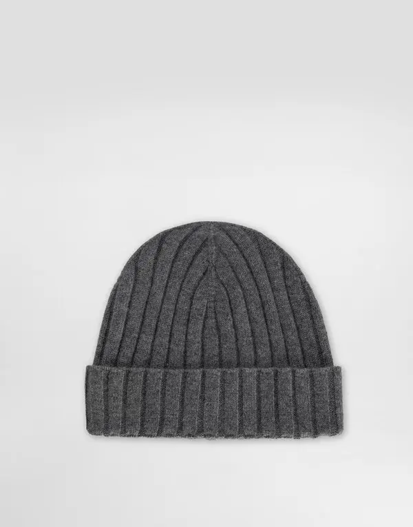 Dolce & Gabbana Cashmere Flat Rib Beanie - Grey